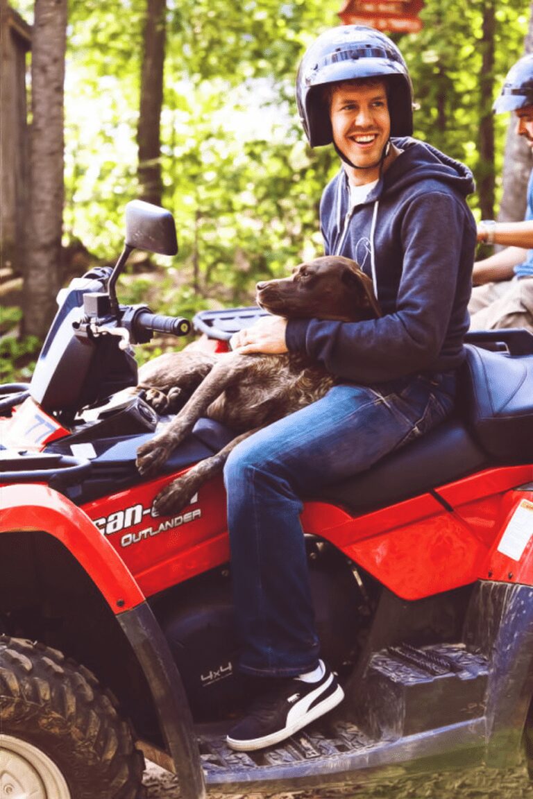 8 Famous F1 Drivers and Their Dogs - Sebastian Vettel - Lewis Hamilton